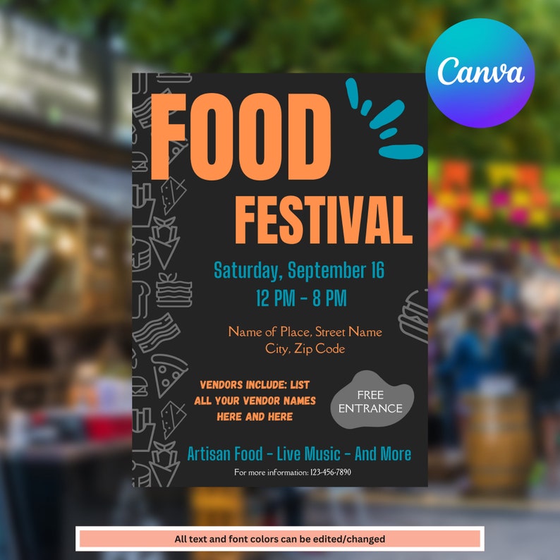Food Festival Flyer Template | Food Festival Flyer | Editable Food ...