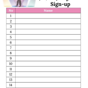 Talent Show Sign up Sheet | Talent Show Sheet | Printable Talent Show ...