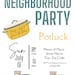 Neighborhood Party Potluck Invitation Template Neighborhood Party ...