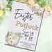 Easter Potluck Invite Template | Editable Potluck Invitation | Potluck ...