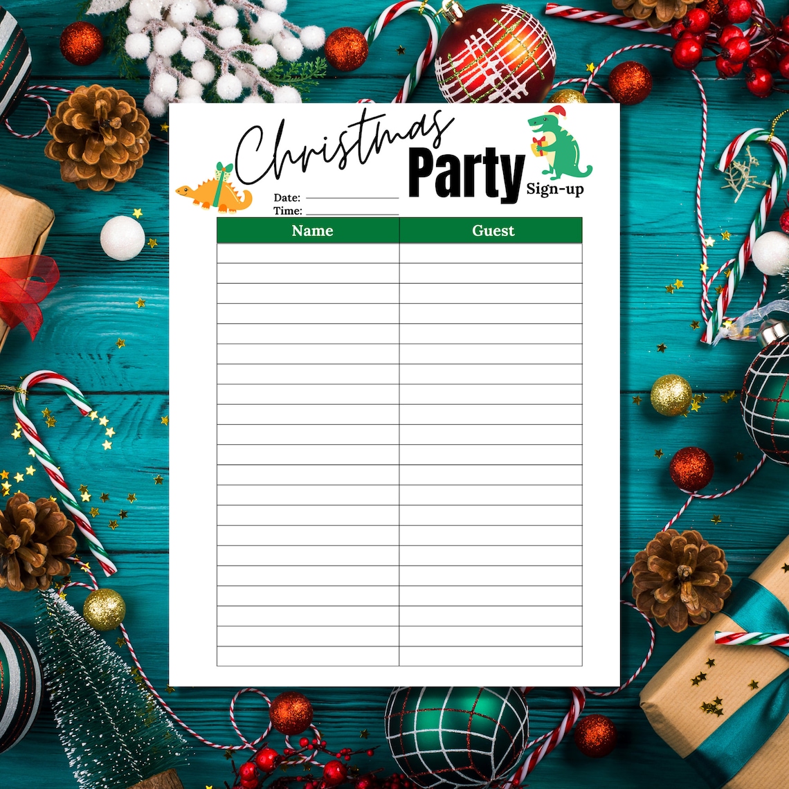 Christmas Party Sign up Sheet Christmas Sign up Party Sign up Sheet ...
