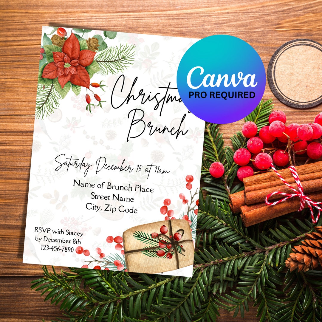 Christmas Brunch Template | Editable Christmas Brunch Invite ...