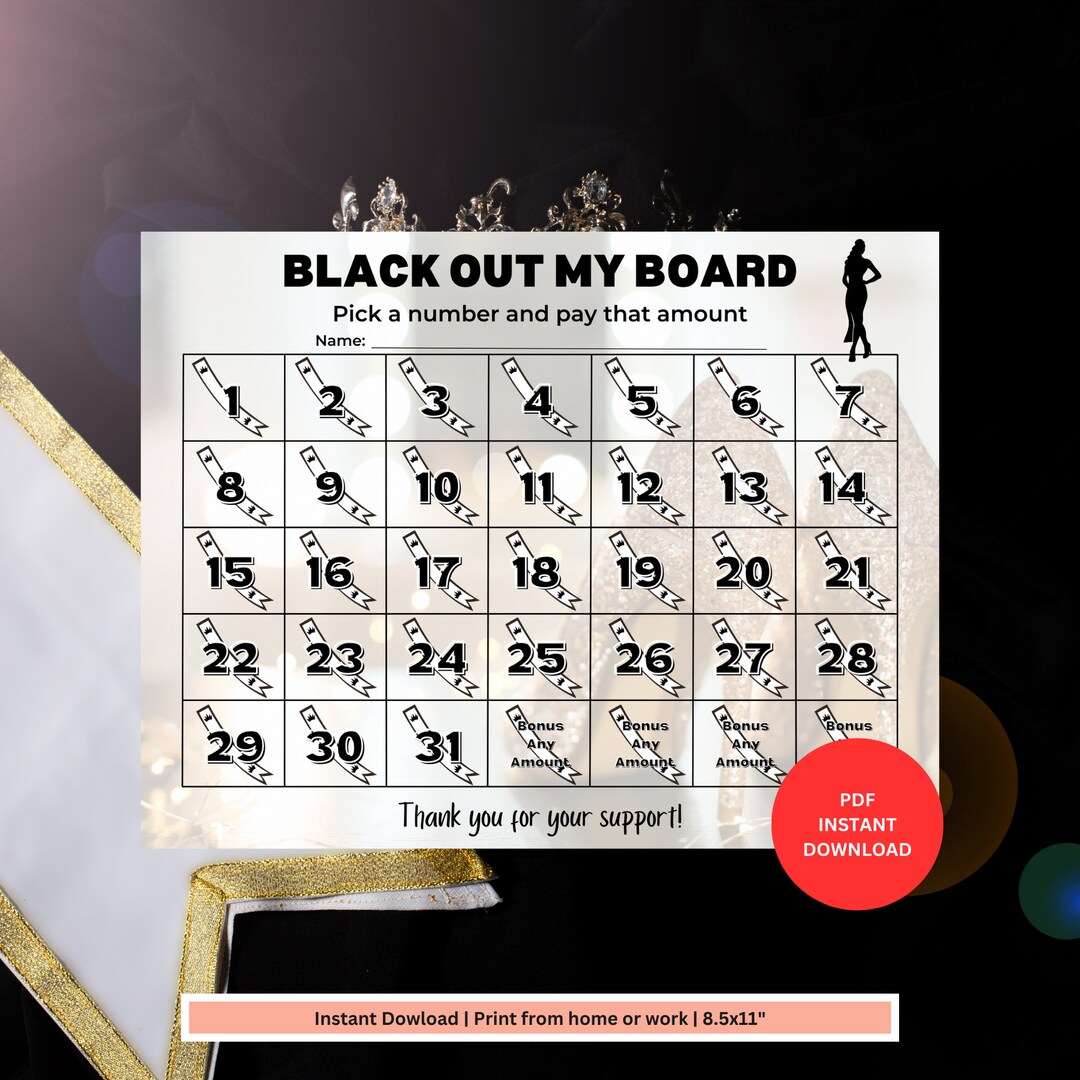 Pageant Fundraiser Calendar | Pick a Date Fundraiser | Sport Fundraiser ...