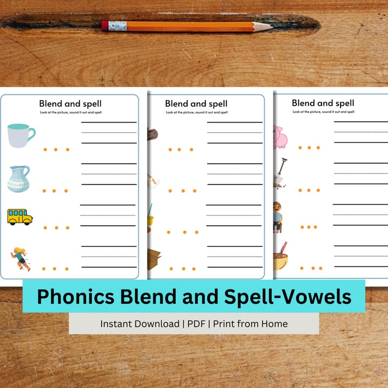 Phonics Worksheets Vowels CVC Words Phonics Games - Etsy