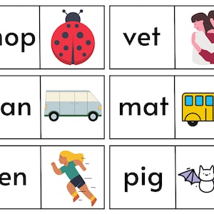 Phonics Matching Cards Game Vowels| CVC Words | Phonics Games |phonics ...