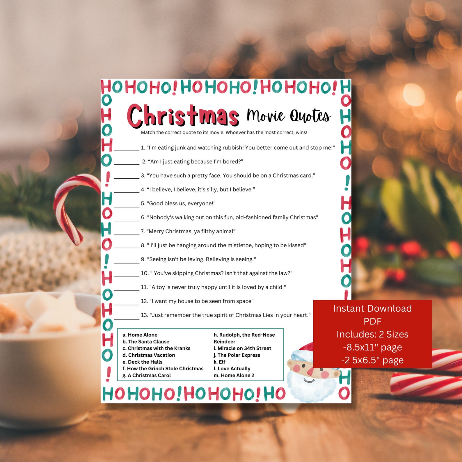 Christmas Movie Quotes| Christmas Games | Family Christmas Games | Fun ...