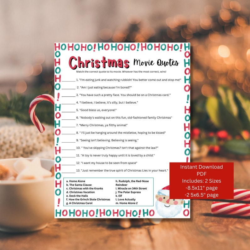 Christmas Movie Quotes| Christmas Games | Family Christmas Games | Fun ...