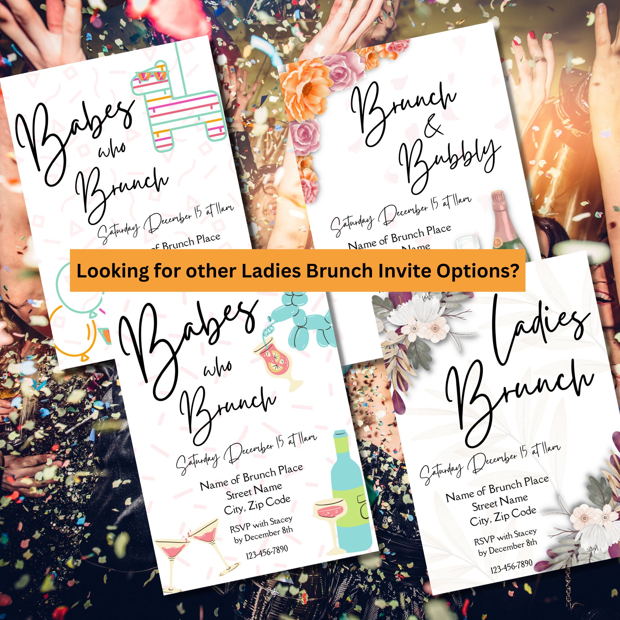 CANVA PRO Ladies Brunch Template | Editable Girls Brunch | Ladies ...
