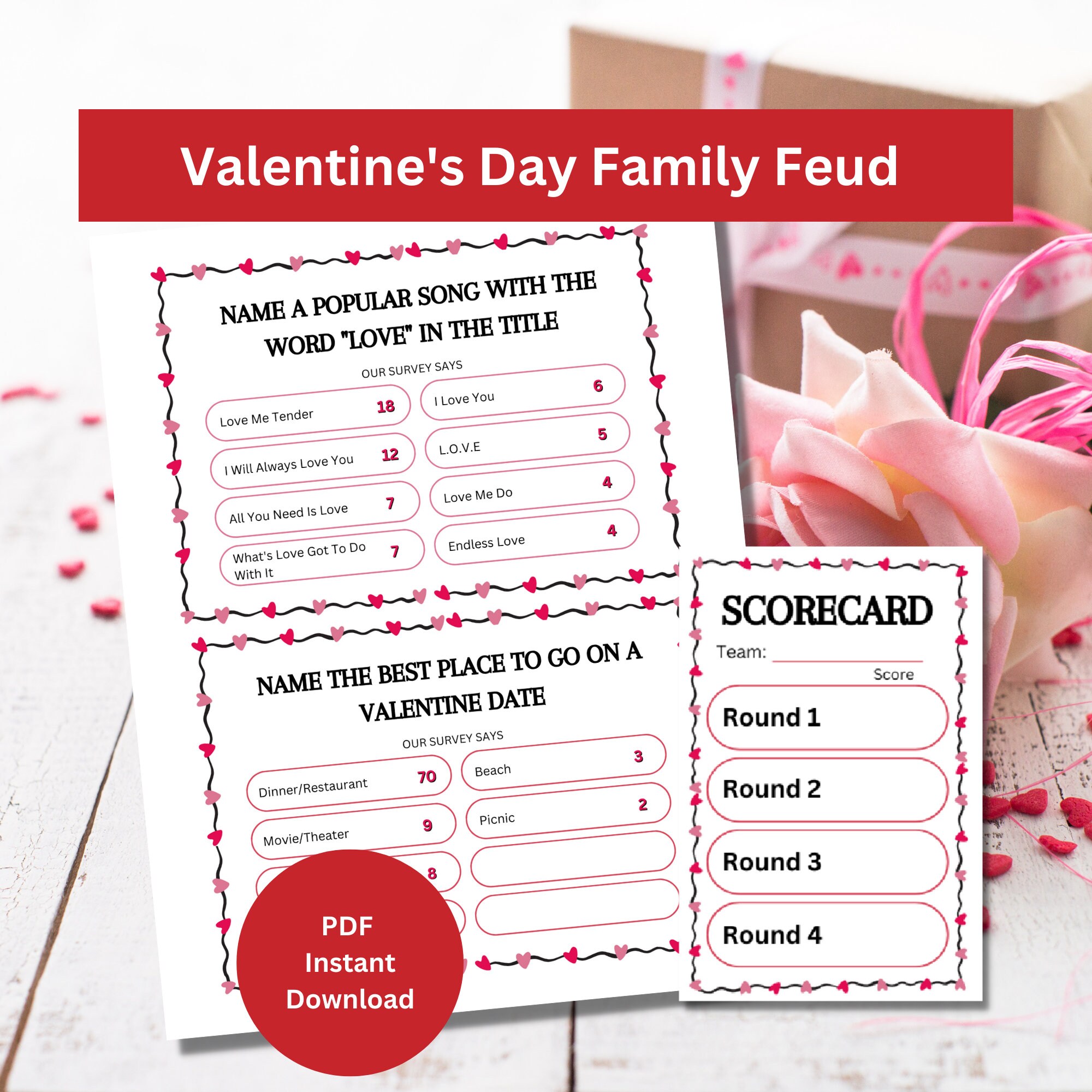 Family Feud Game Valentines | Valentines Family Feud Game | Valentine's ...