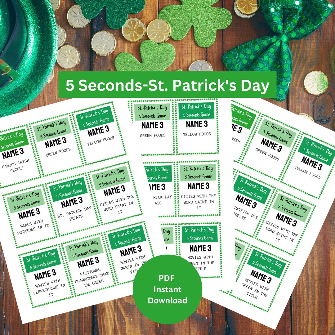 St. Patrick's Day 5 Seconds | St. Patrick's Day Games | Family St ...
