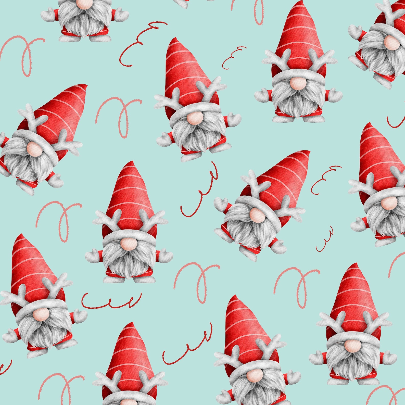 Christmas Digital Paper Gnome Christmas Background Christmas Wallpaper ...