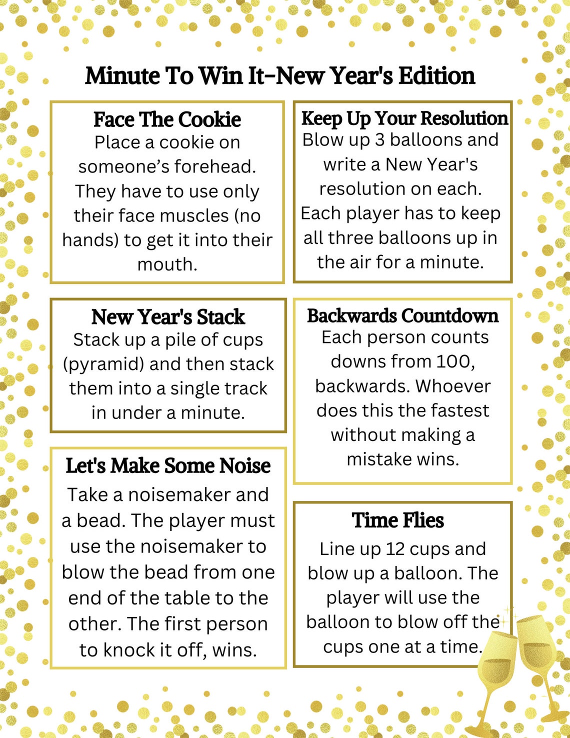 Minute to Win It Games | Minute to Win It New Year's Games | New Year's ...