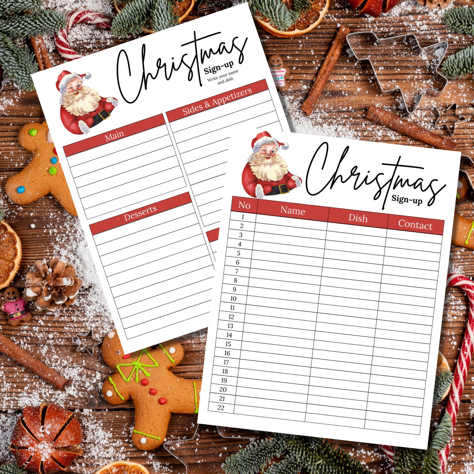 Potluck Sign up Sheet Christmas Potluck Sign up Sheet - Etsy
