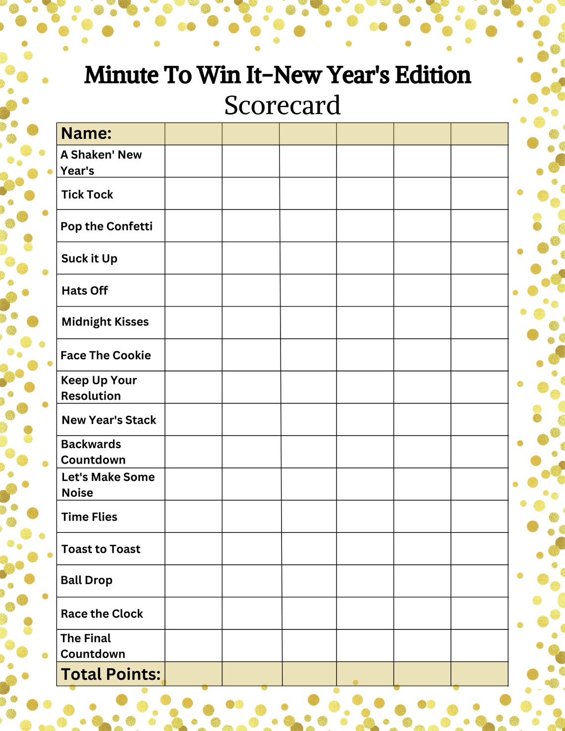 Minute to Win It Games | Minute to Win It New Year's Games | New Year's ...