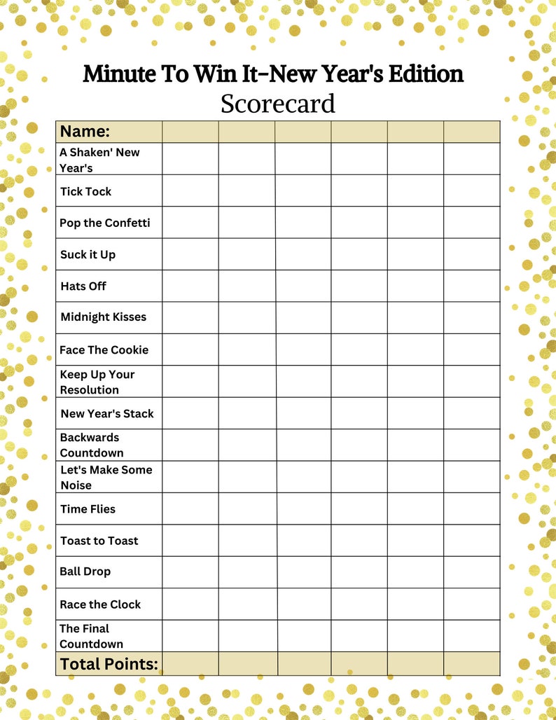 Minute to Win It Games | Minute to Win It New Year's Games | New Year's ...