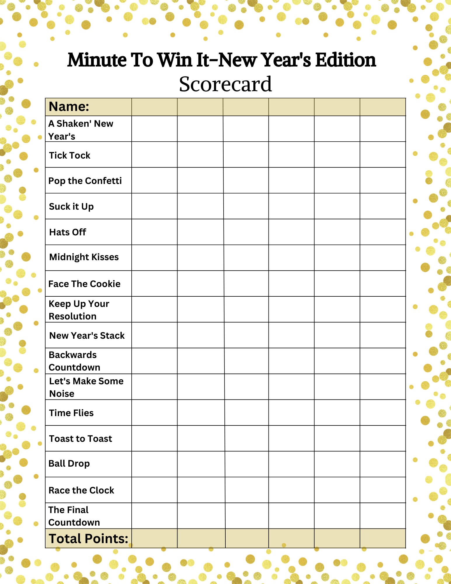 Minute to Win It Games | Minute to Win It New Year's Games | New Year's ...