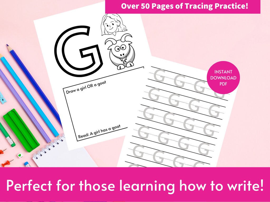 Letter Tracing Worksheet Bundle Kindergarten Worksheets - Etsy