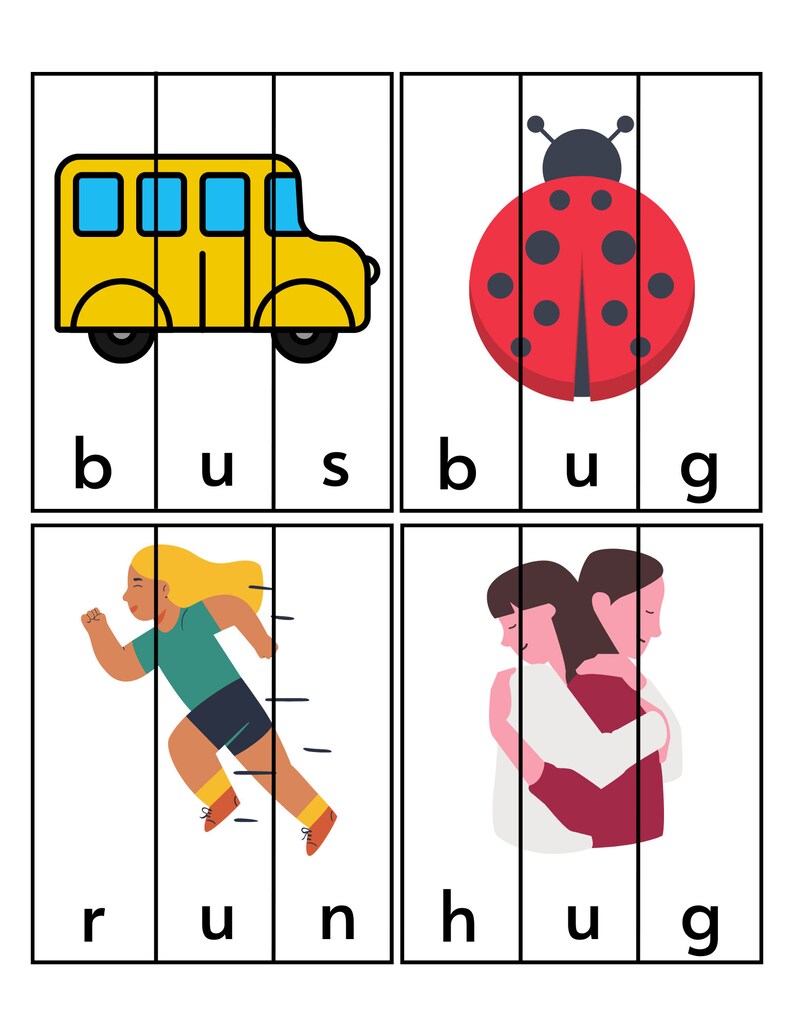 Phonics Puzzles Vowels CVC Words Phonics Games Phonics Activities CVC ...