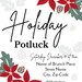 Holiday Potluck Template | Editable Holiday Potluck Invite | Holiday ...