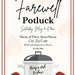 Farewell Potluck Invite Template | Editable Potluck Invitation ...