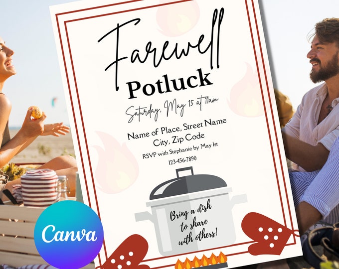 Baby Shower Potluck Invitation Template | Baby Girl Shower Potluck ...