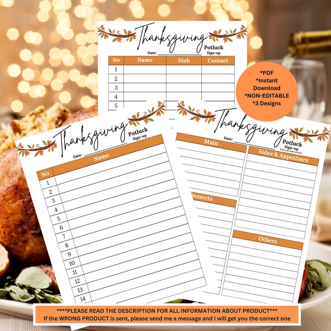 Potluck Sign up Sheet Thanksgiving Potluck Sign up Sheet Thanksgiving ...