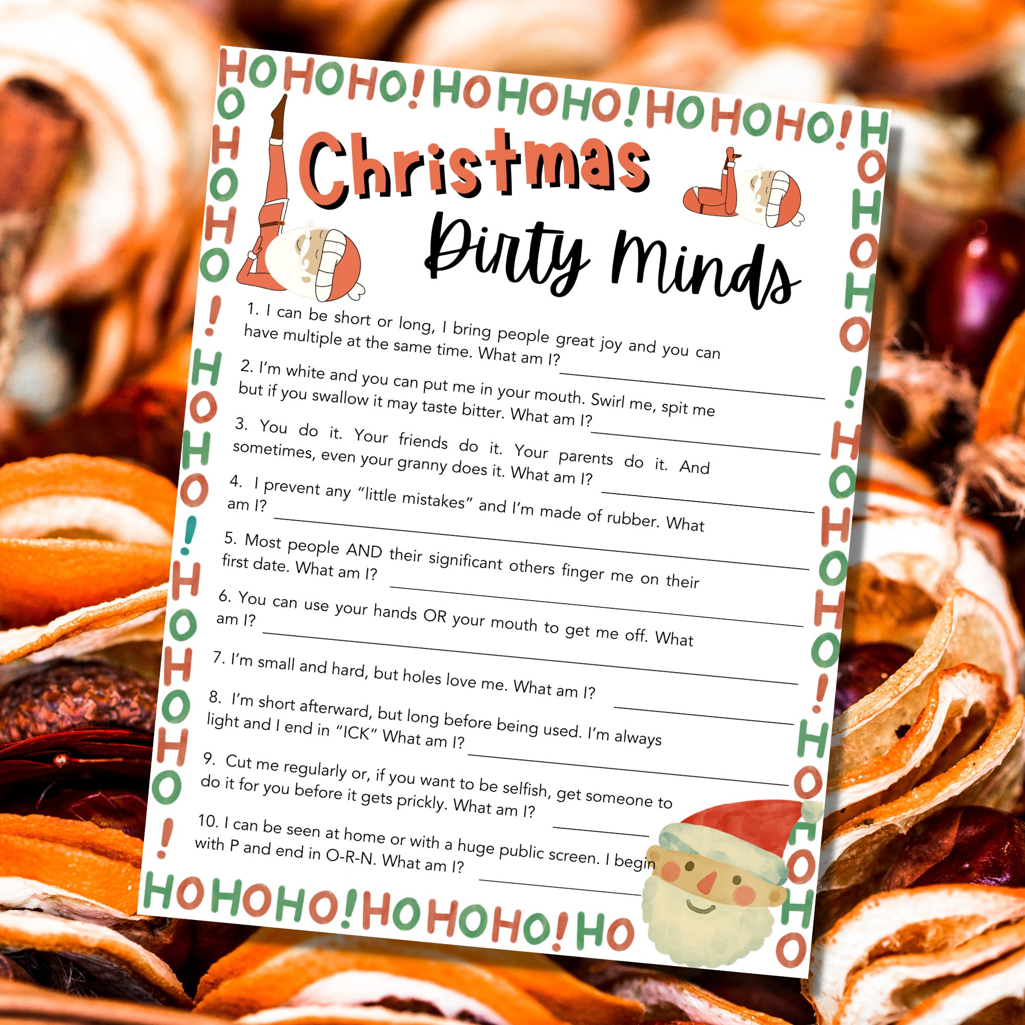 Dirty Minds Christmas Party Game Dirty Minds Christmas Game - Etsy