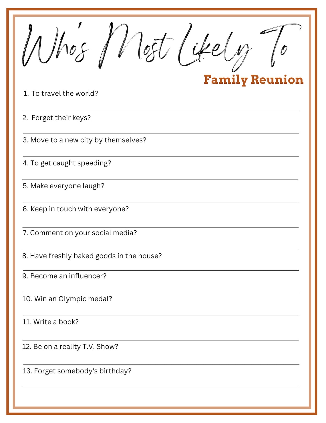 Family Reunion Who's Most Likely to Family Reunion Games Games for ...