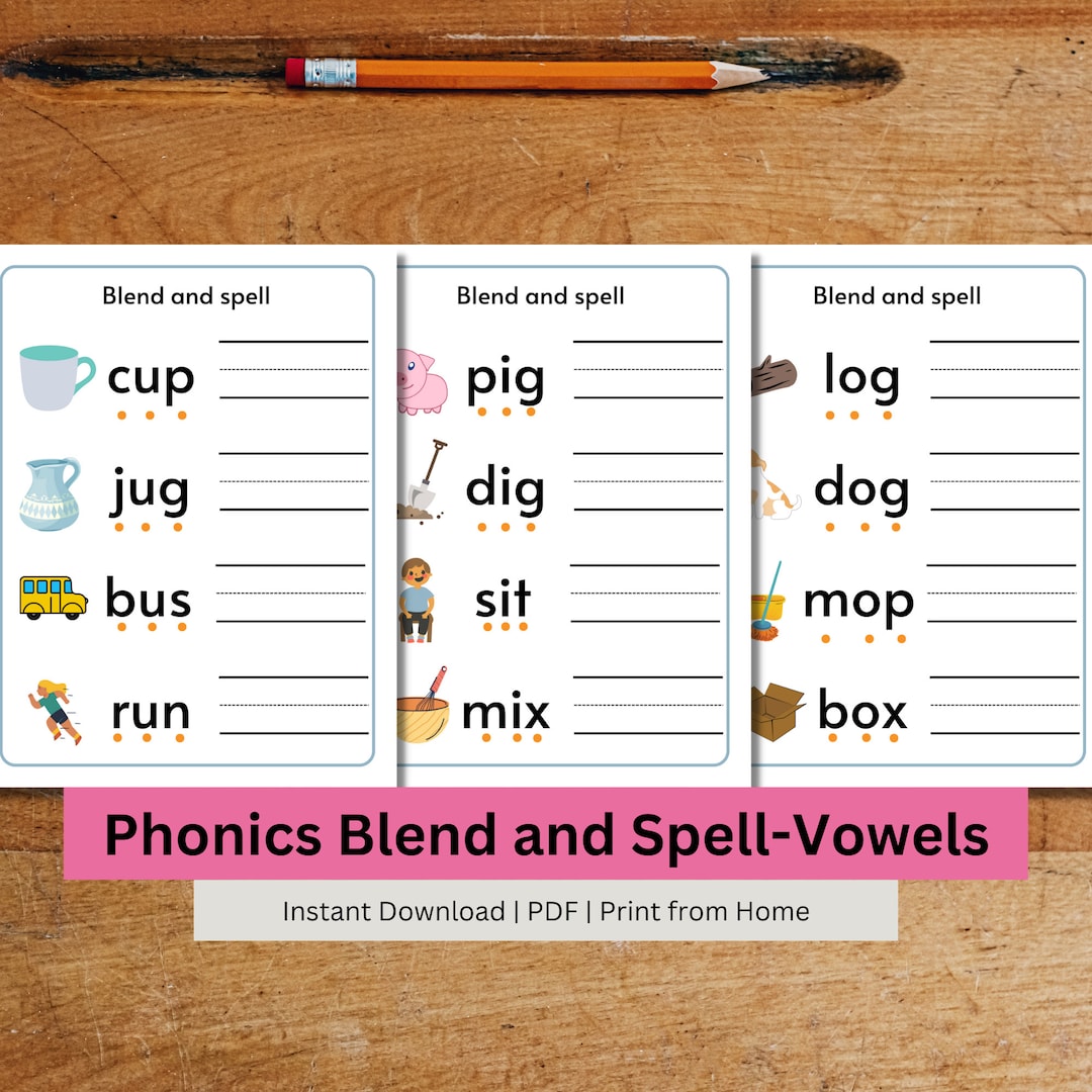 Phonics Worksheets Vowels | CVC Words | Phonics Games | Phonics ...