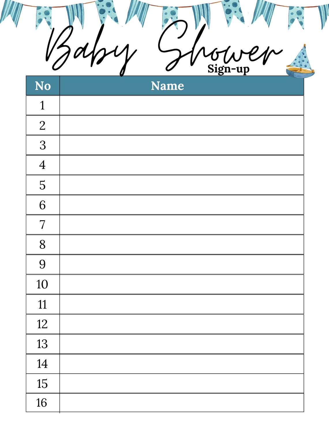 Potluck Sign up Sheet Baby Shower Potluck Sign up Sheet - Etsy Canada