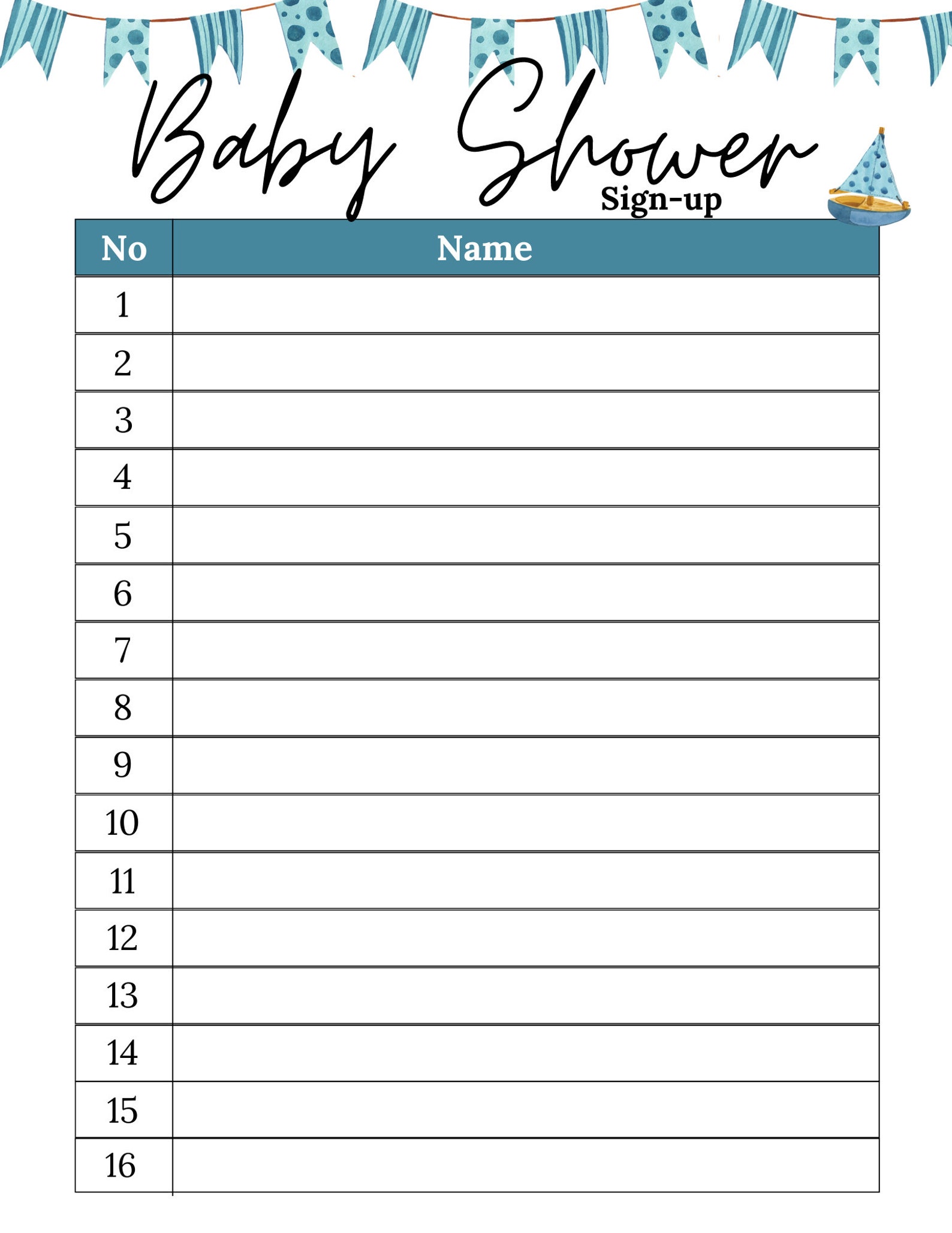 Potluck Sign up Sheet | Baby Shower Potluck Sign up Sheet | Baby Shower ...