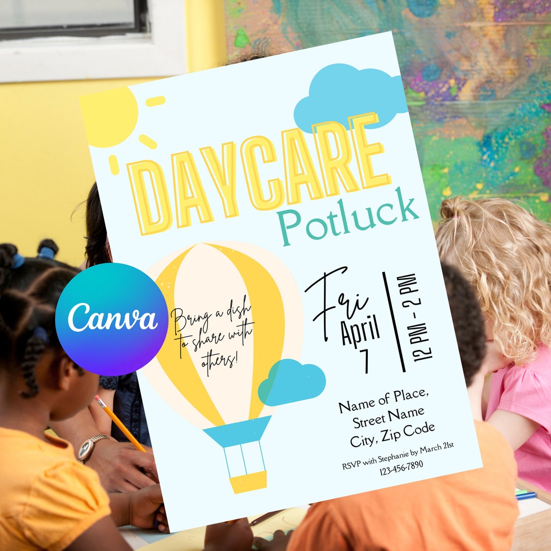 Daycare Potluck Invitation Template Daycare Party Potluck - Etsy