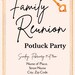 Family Potluck Invitation Template | Family Party Potluck Invite ...