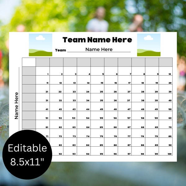 100 Square Raffle Board - Etsy Australia