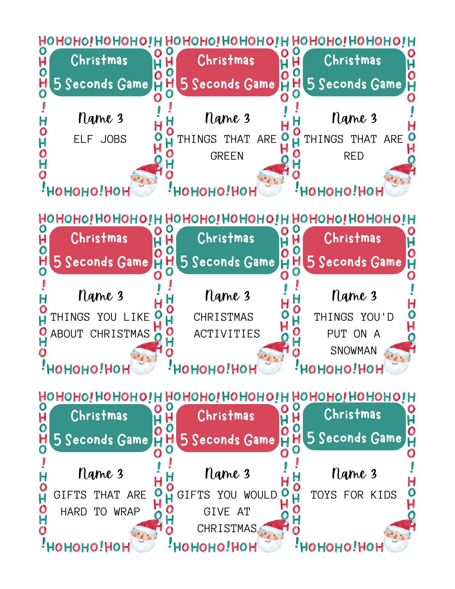 5 Second Game | Christmas 5 Second Game | Christmas Games | Family ...