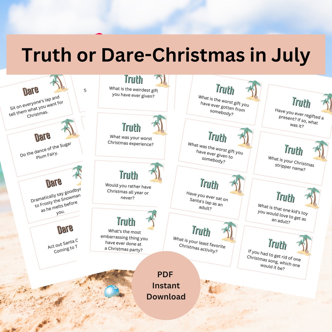 Truth or Dare Games | Truth of Dare Christmas in July Games | Christmas ...