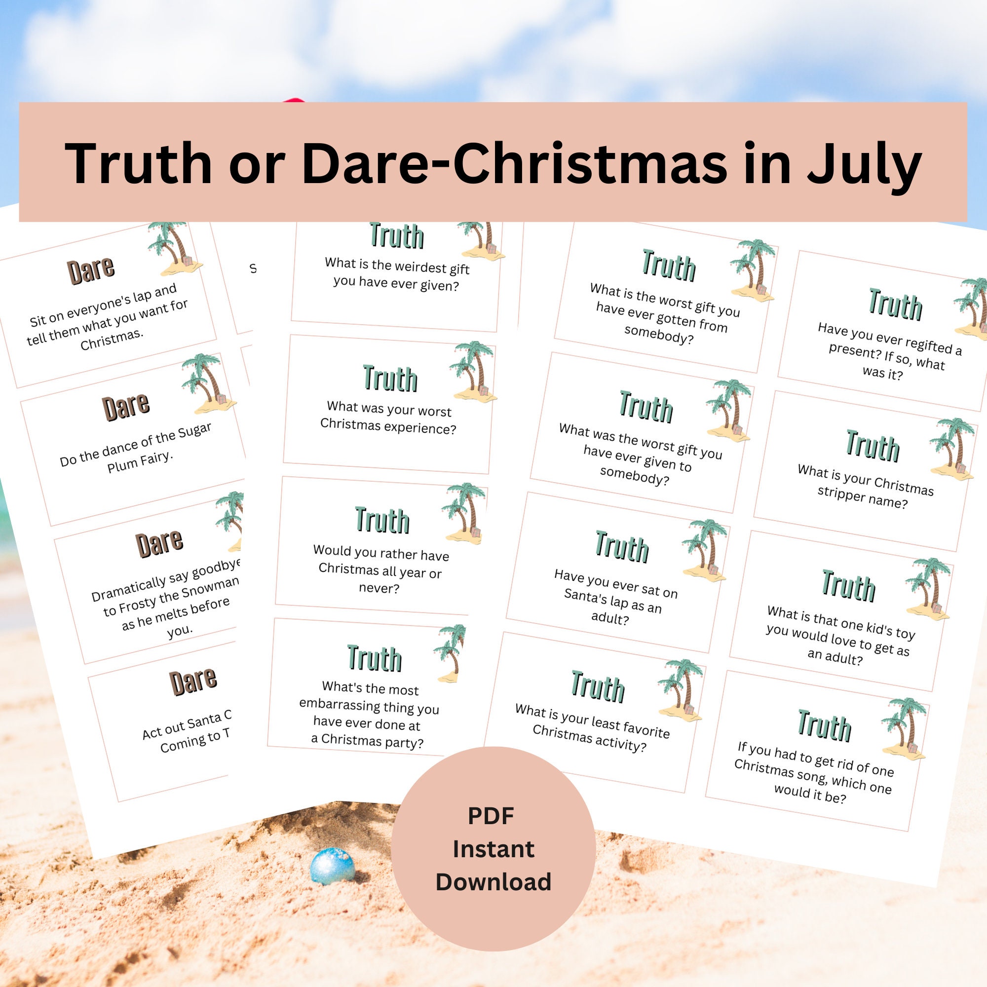 Truth or Dare Games | Truth of Dare Christmas in July Games | Christmas ...