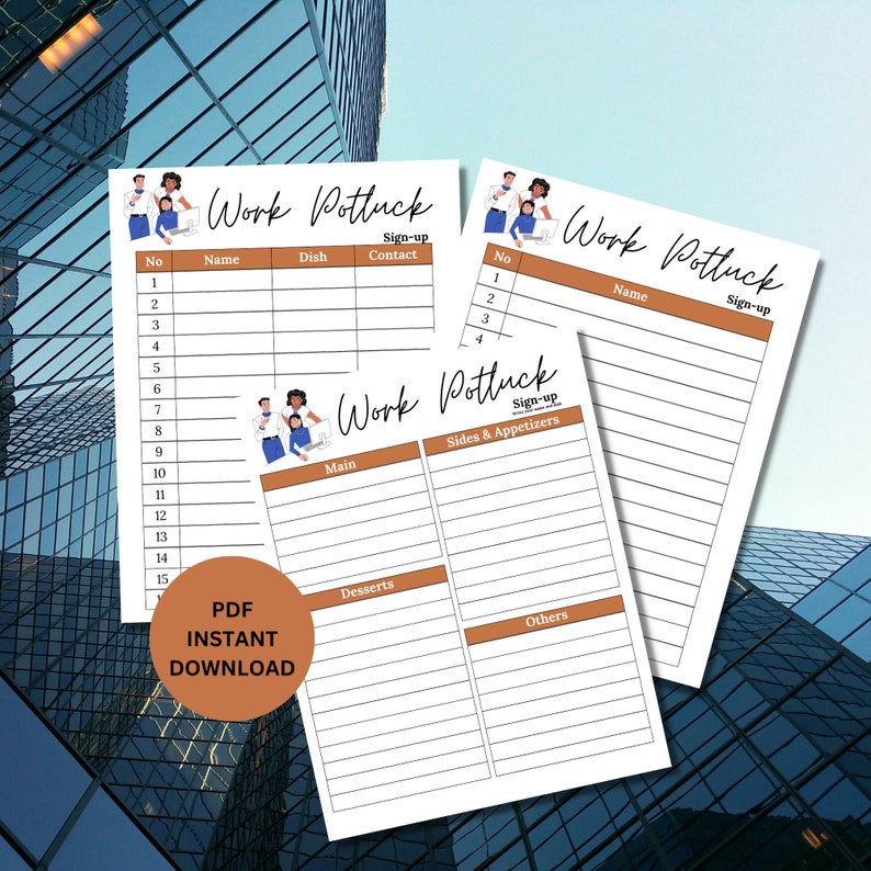 Work Potluck Sign up Sheet | Work Potluck Sign up Sheet | Work Potluck ...