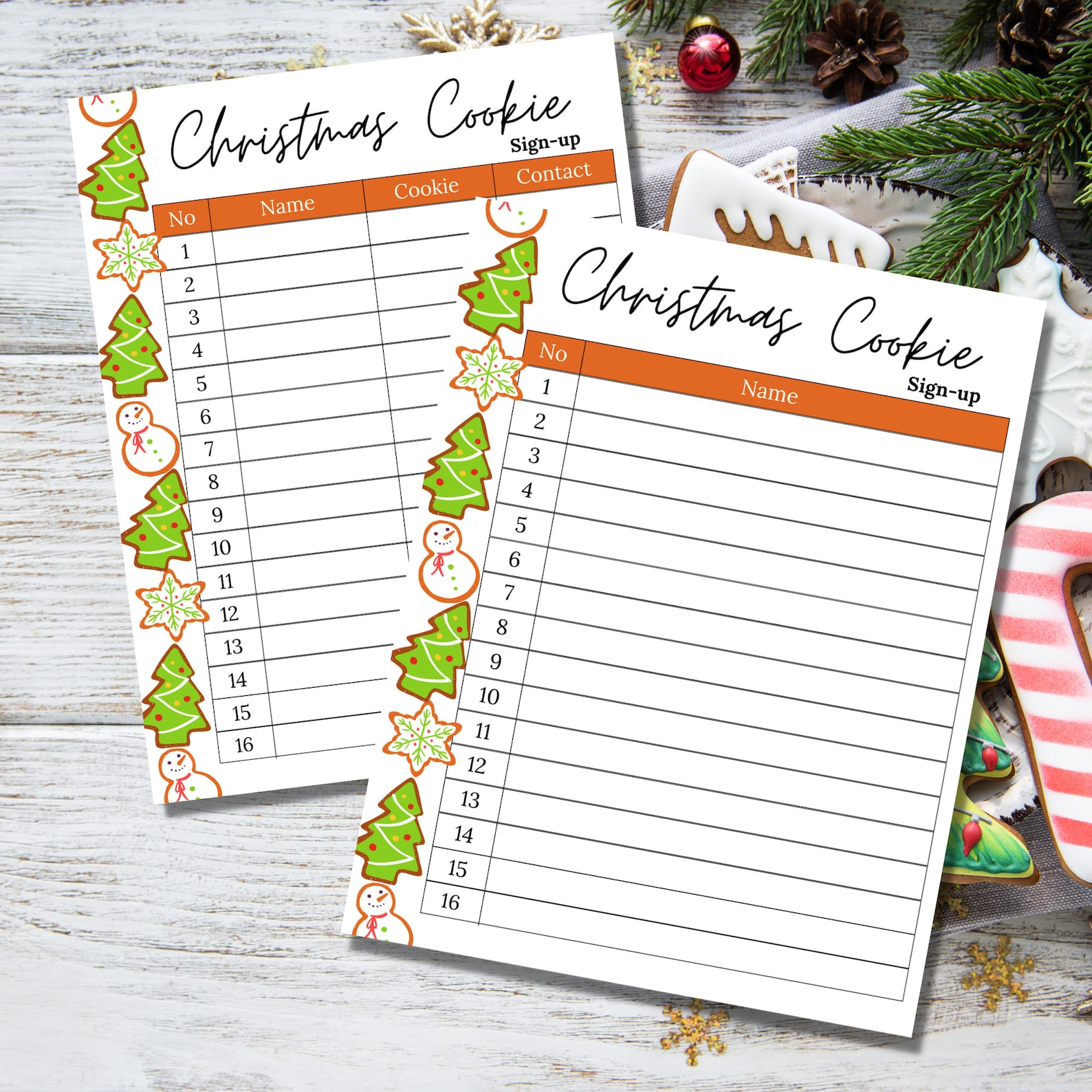 Christmas Cookie Sign up Sheet | Christmas Cookies Exchange | Christmas ...