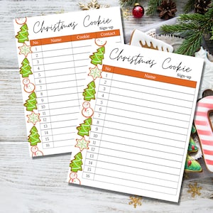 Christmas Cookie Sign up Sheet | Christmas Cookies Exchange | Christmas ...