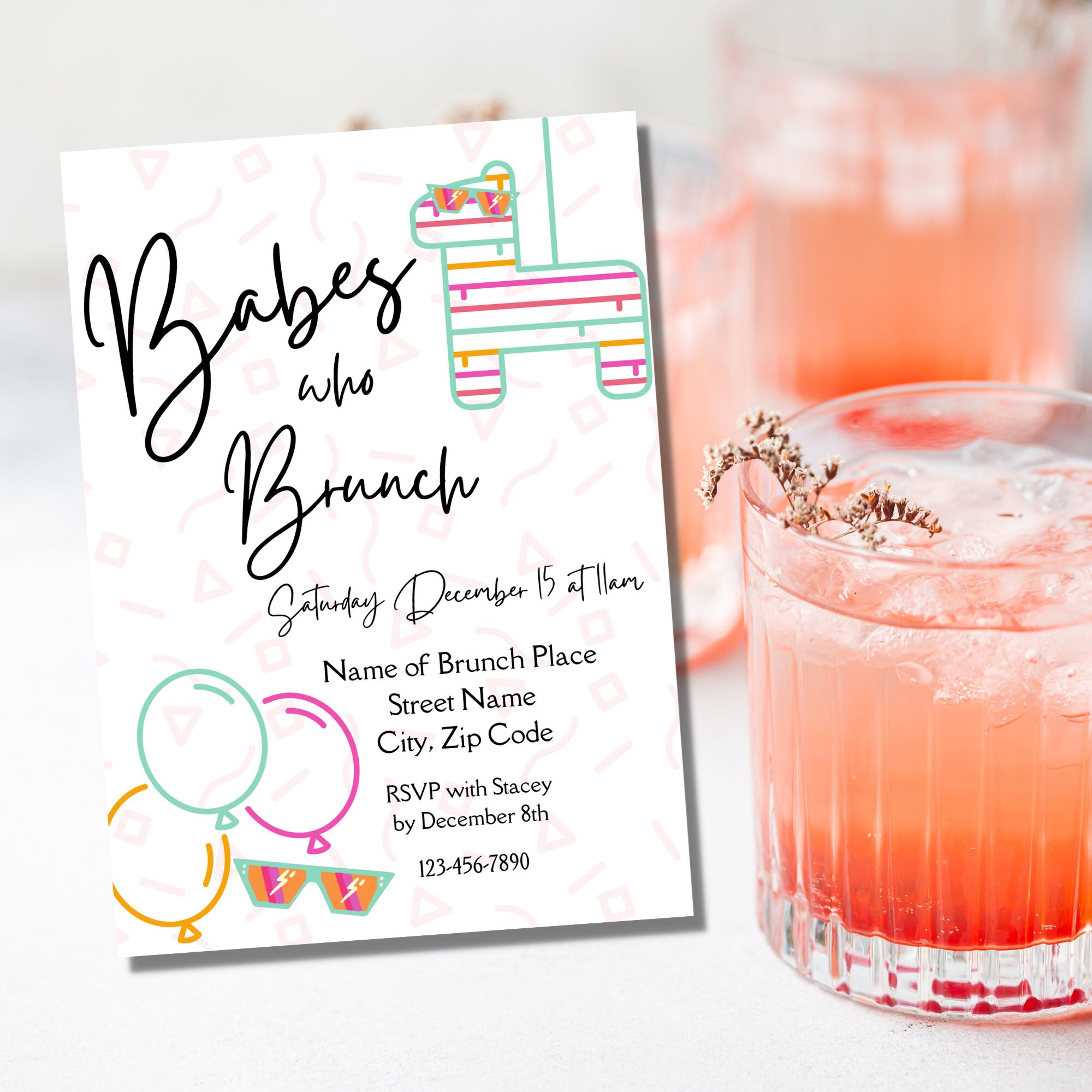 Ladies Brunch Template Editable Girls Brunch Ladies Brunch Invite ...