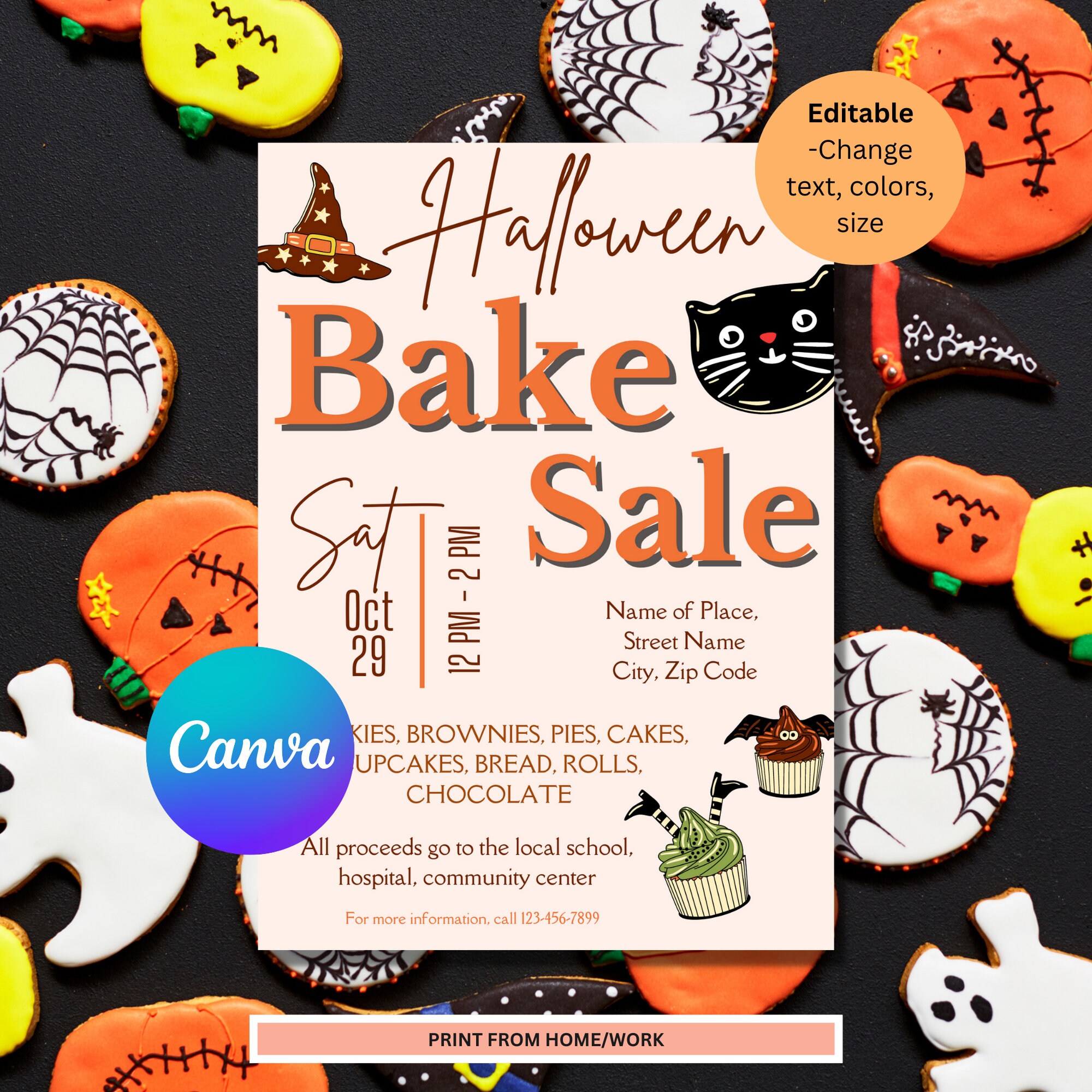 Halloween Bake Sale Flyer Template Bake Sale Dessert Flyer Bake Sale ...