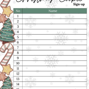 Christmas Cookie Sign up Sheet | Christmas Cookies Exchange | Christmas ...