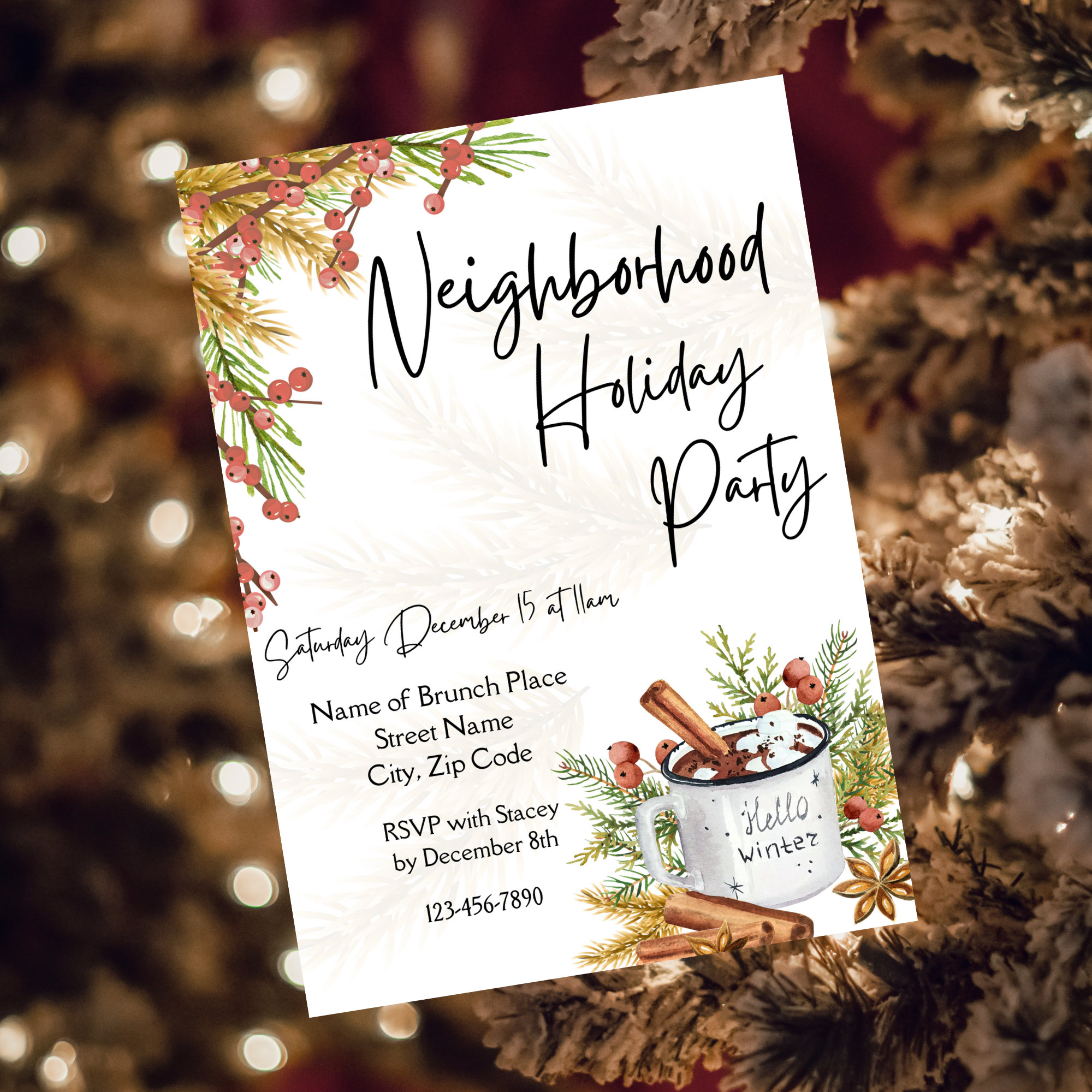 Neighborhood Holiday Party Invite Template Neighborhood Holiday Party ...