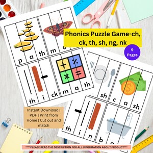 Phonics Puzzles Digraphs | CVC Words | Phonics Games | Phonics ...