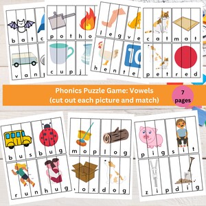 Phonics Puzzles Vowels | CVC Words | Phonics Games | Phonics Activities ...