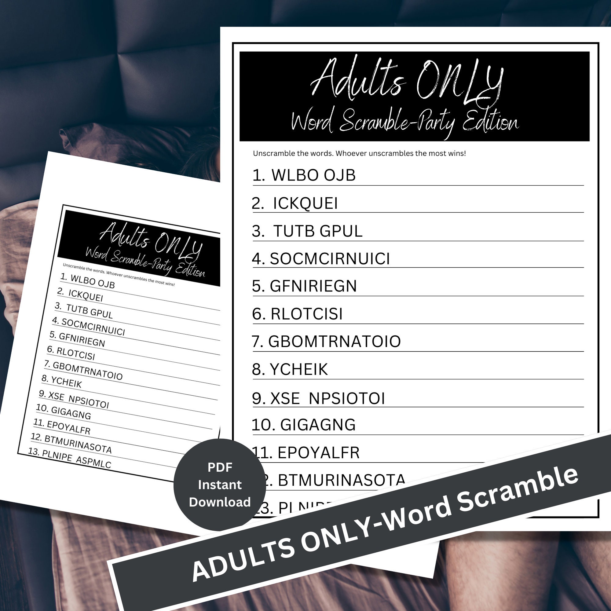 Word Scramble Adult Game | Word Scramble Party Game | Adult Only Games ...