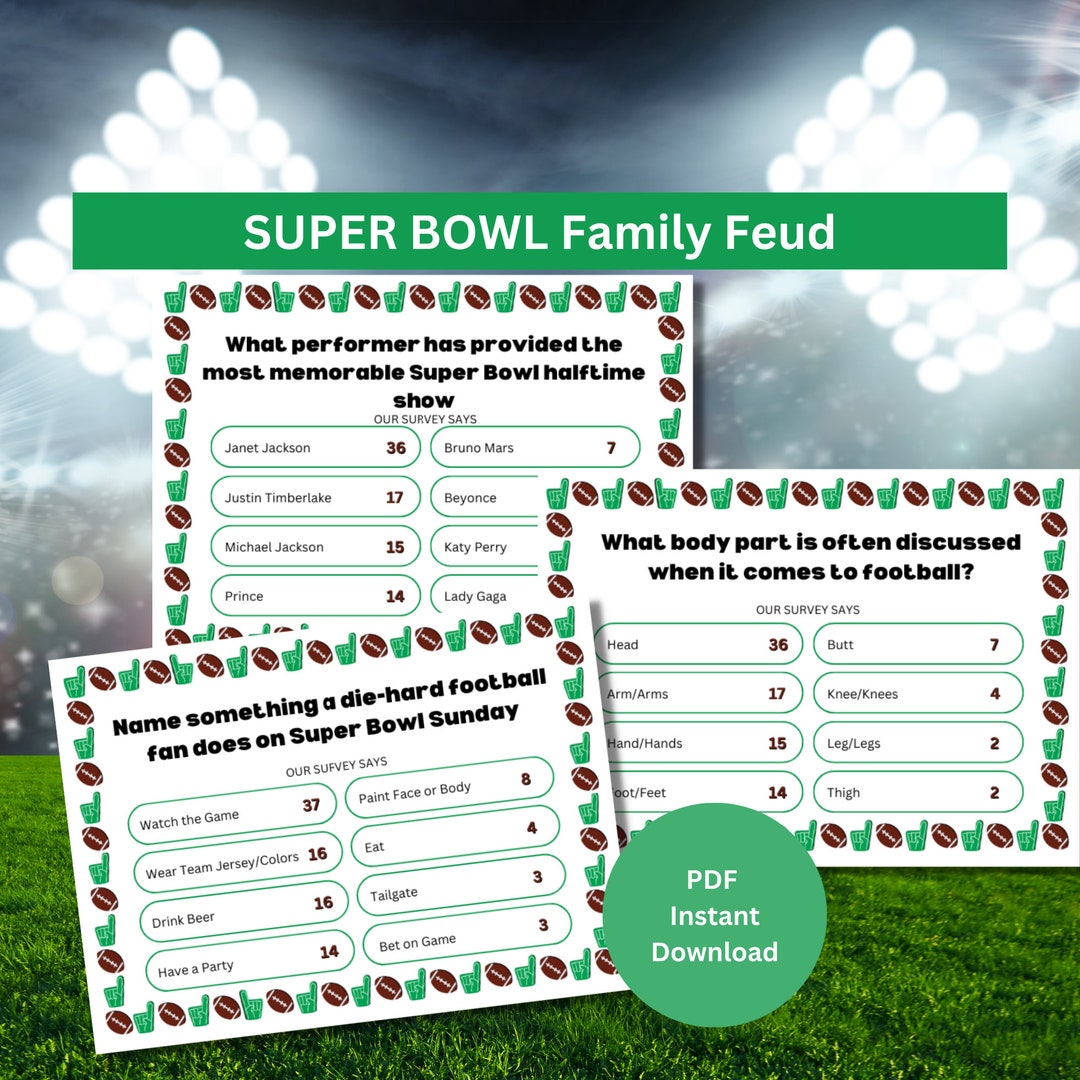 Super Bowl Family Feud Games Family Feud Super Bowl Games - Etsy Canada