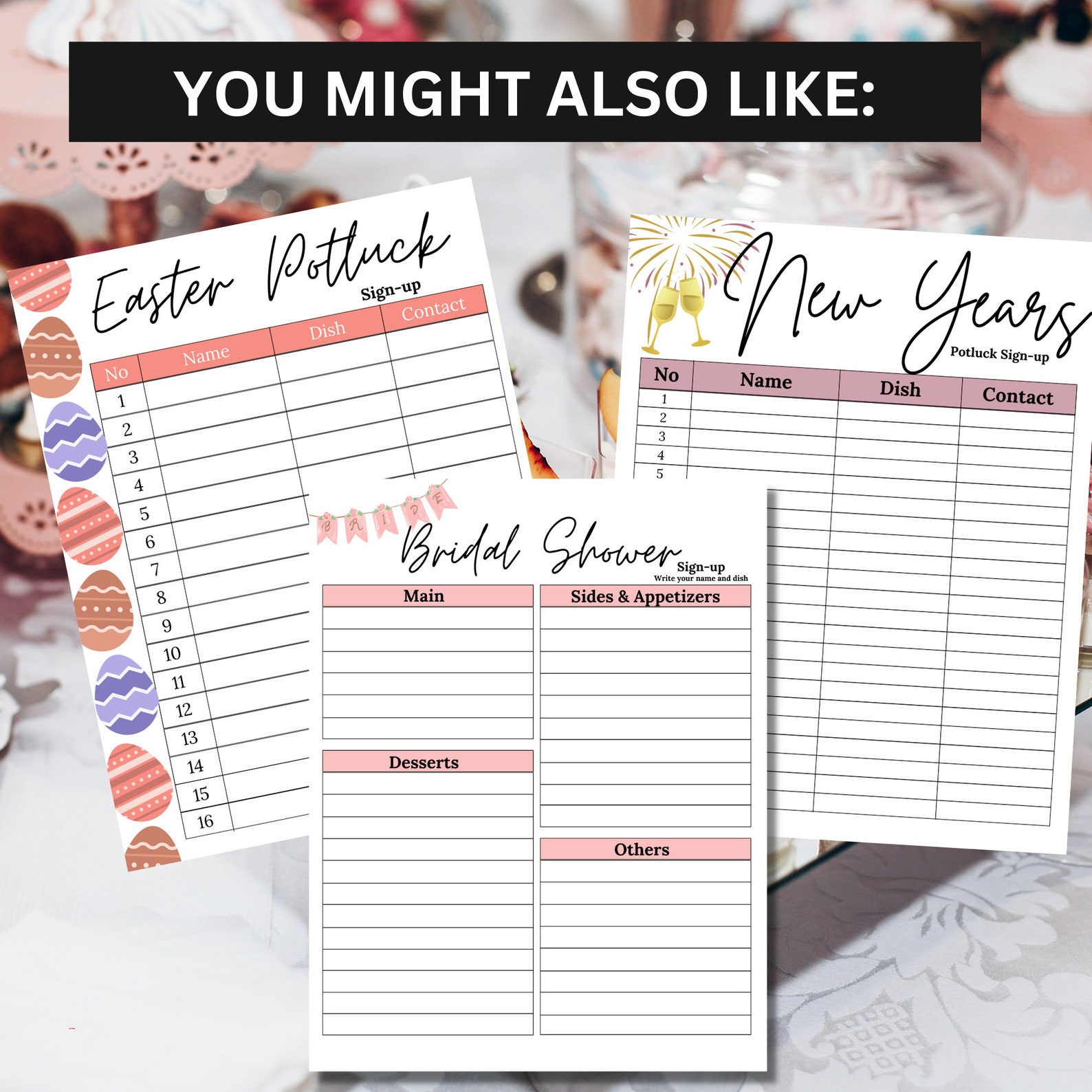 Potluck Sign up Sheet Holiday Potluck Sign up Sheet - Etsy