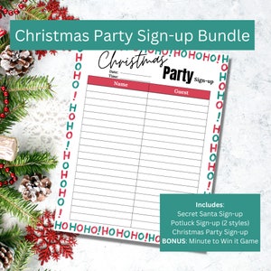 Christmas Party Sign up Bundle | Christmas Work Party | Christmas ...